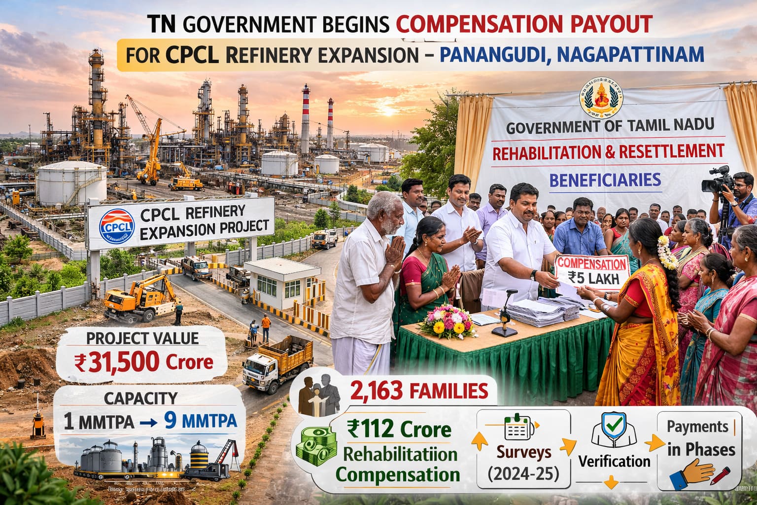 Tamil Nadu Begins ₹112 Crore Compensation for CPCL Refinery Expansion ...
