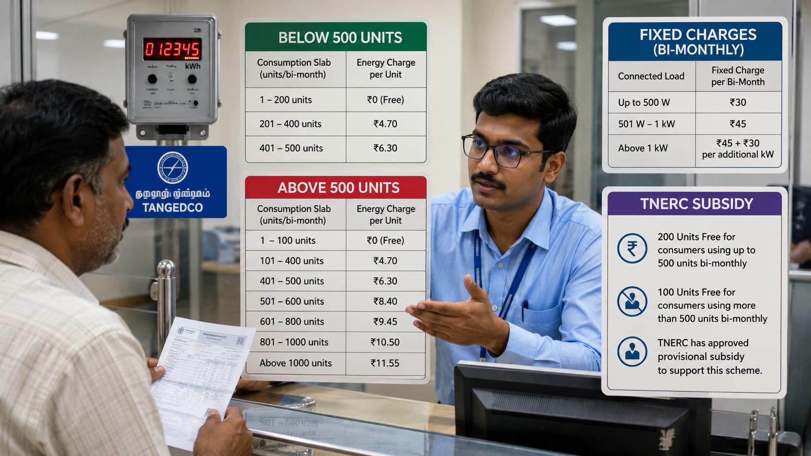Tamil Nadu Electricity Charges 2026: How the 200 Units Free Power ...